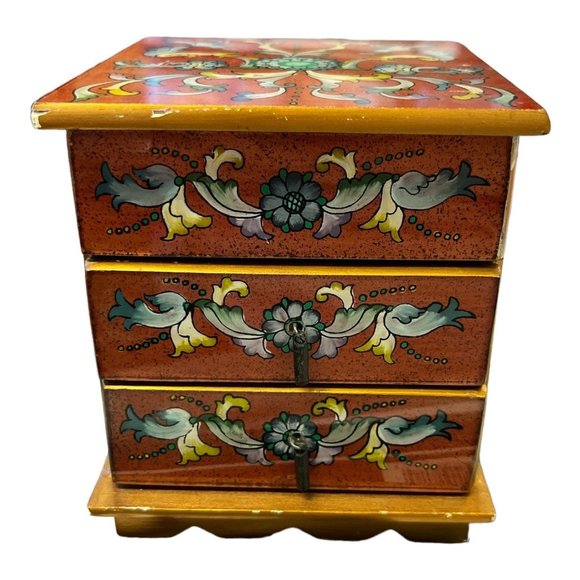 Hand Crafted | Storage & Organization | Vintage Painted Wood Jewelry ...